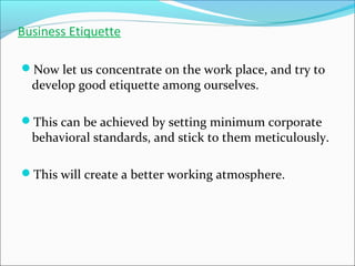 Understanding business etiquette | PPT