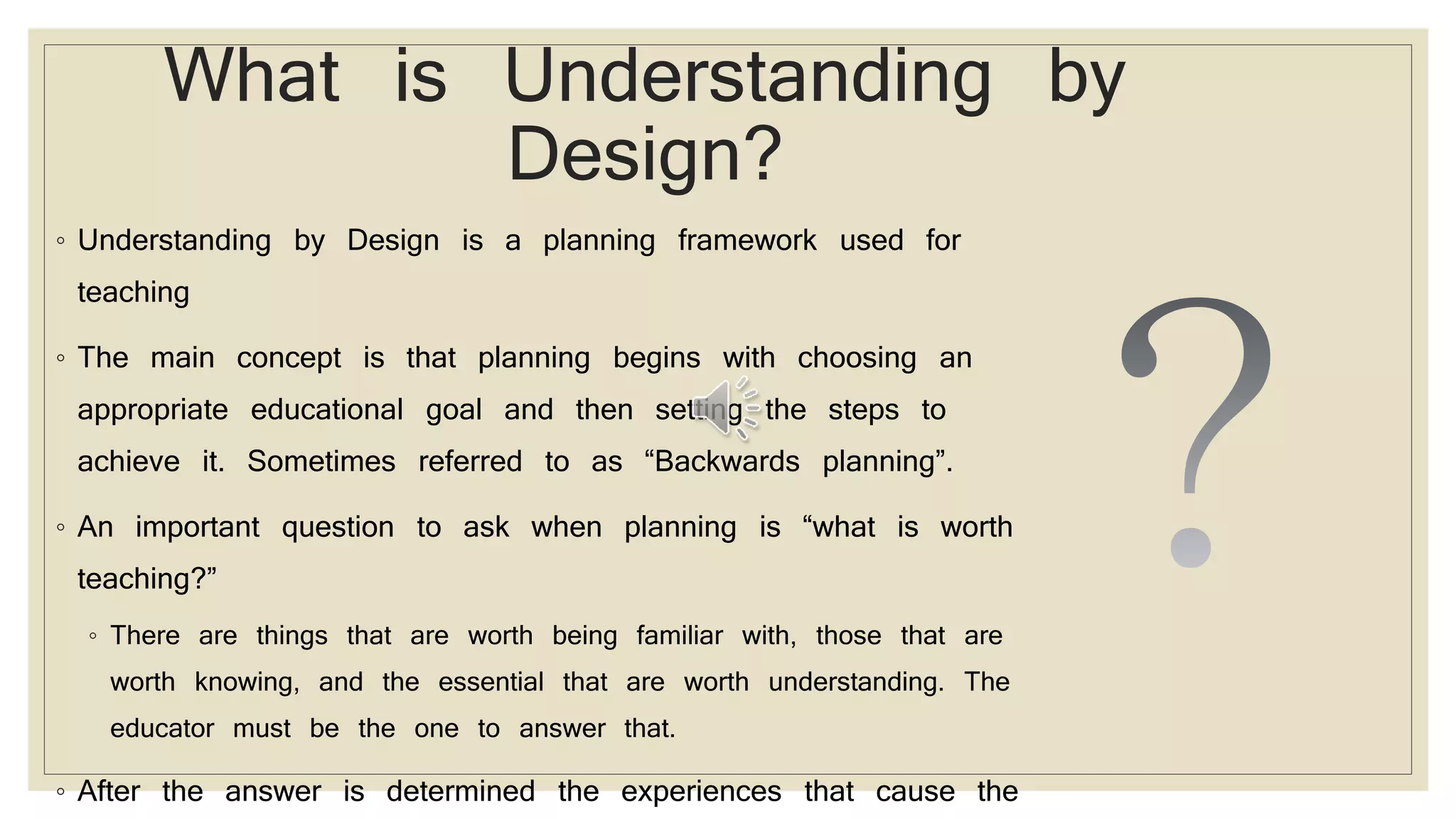 Understanding by design stephanie | PPTX