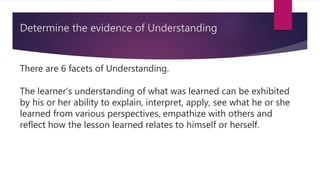 Understanding by design (ub d) | PPTX
