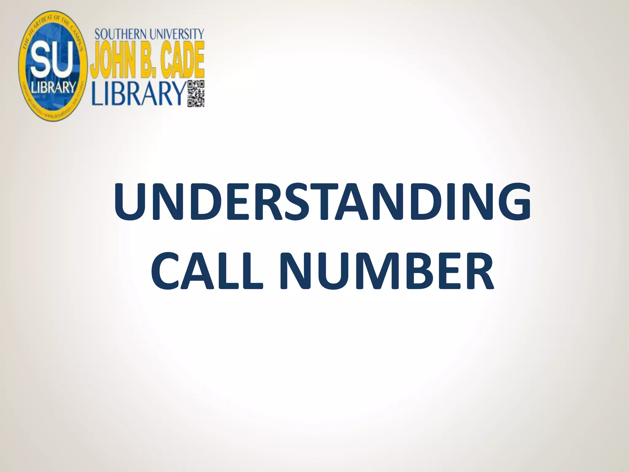 Understanding call numbers | PPTX