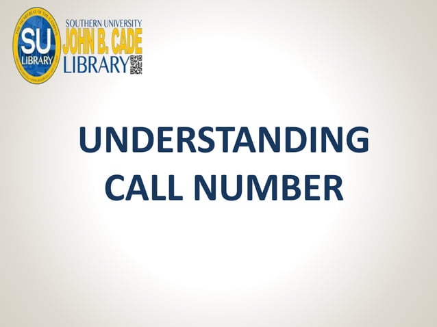 Understanding call numbers | PPT