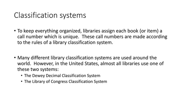 Understanding call numbers | PPT