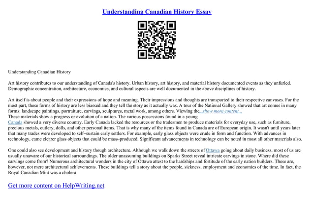 Understanding Canadian History Essay | PDF