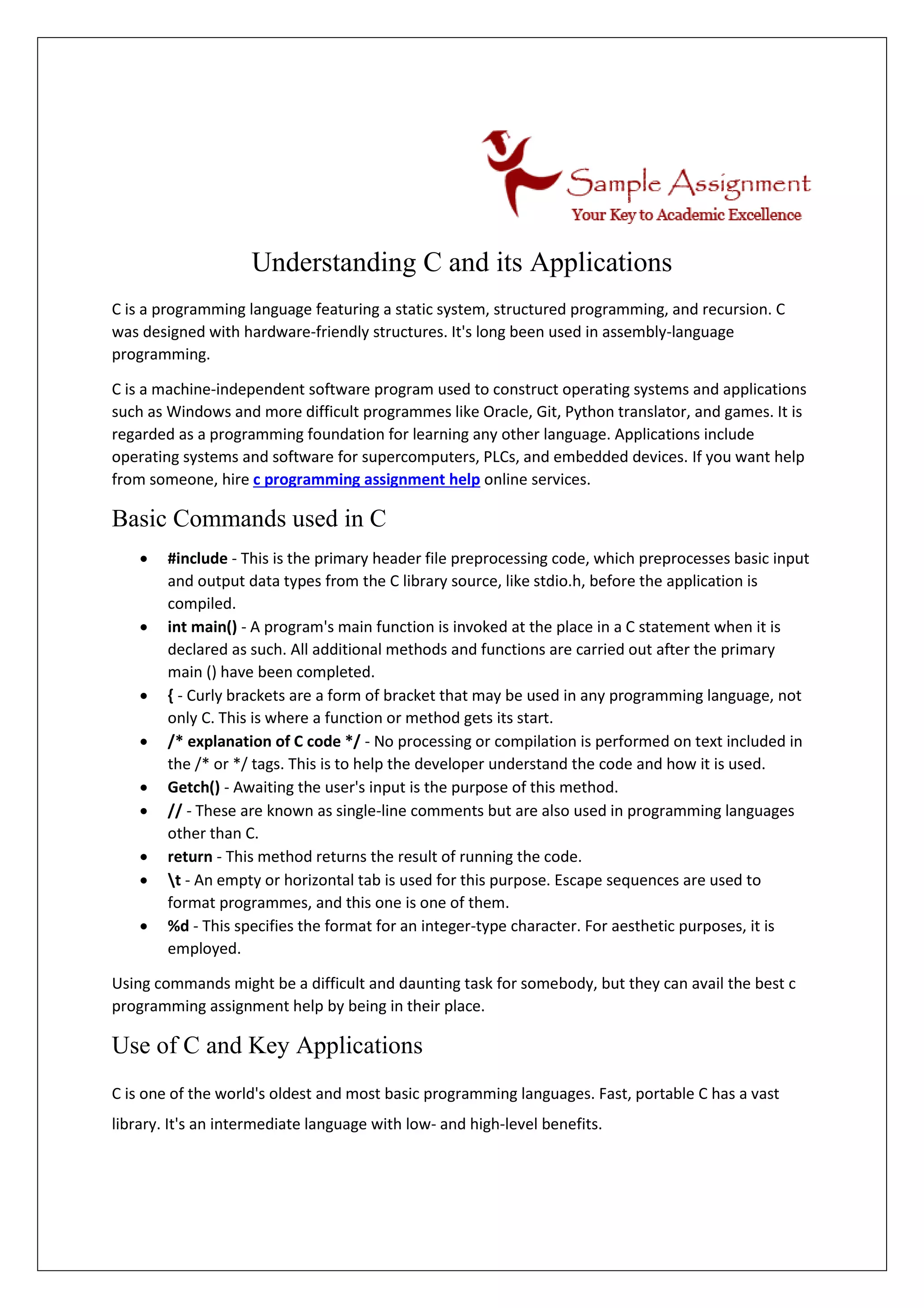 Understanding C and its Applications.pdf | Operating Systems | Computer Software and Applications