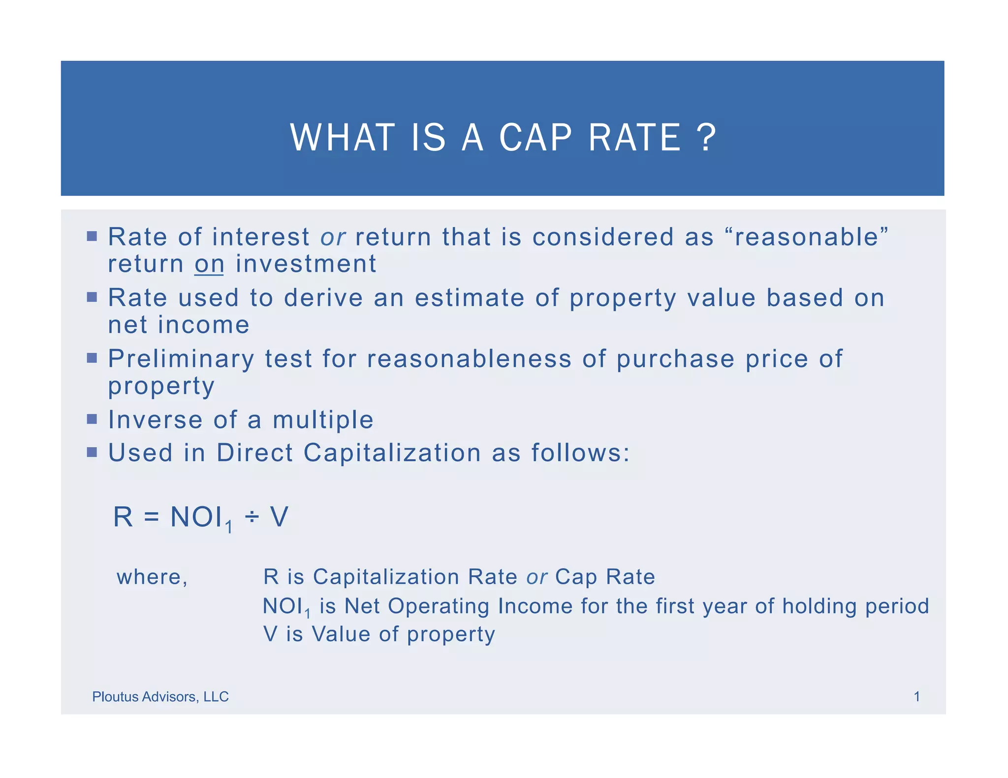 Understanding Capitalization Rates or Cap Rates | PDF