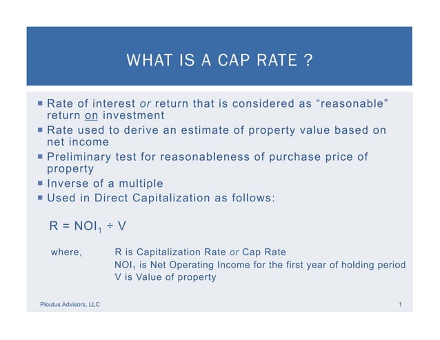 Understanding Capitalization Rates or Cap Rates | PDF