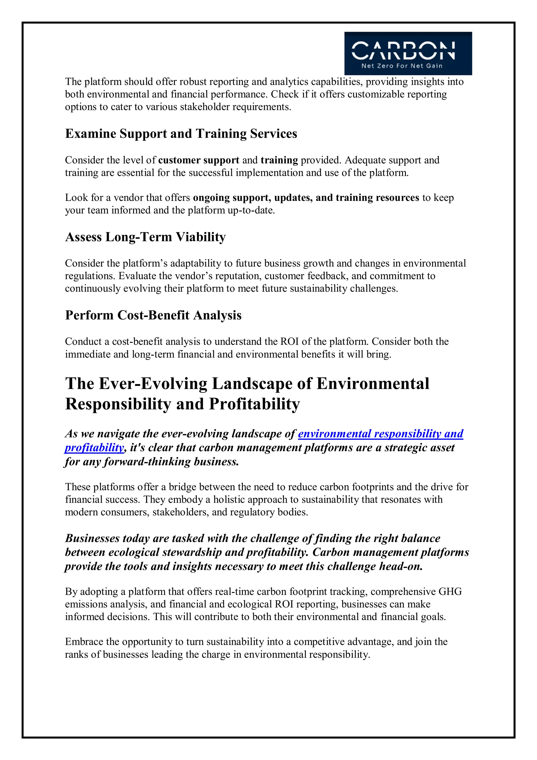 Unlocking the Potential of Carbon Management Platforms: A Comprehensive ...