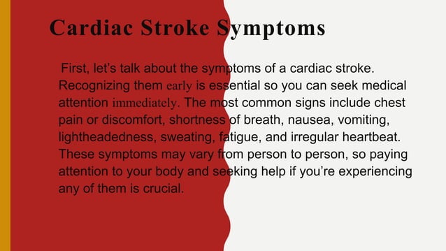 Understanding Cardiac Stroke Symptoms Risk Factors And Treatment Options Ppt