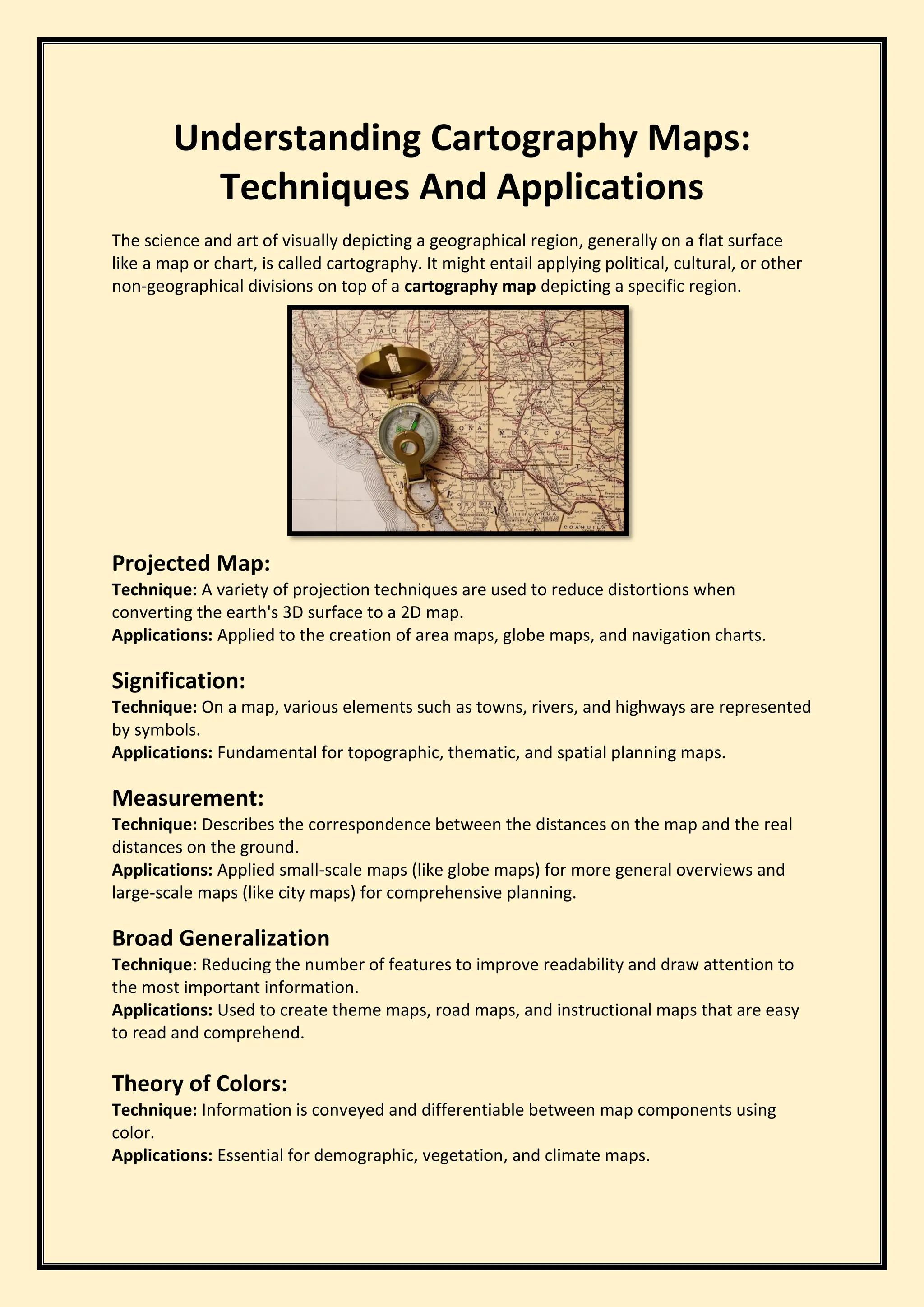 Understanding Cartography Maps: Techniques And Applications | PDF