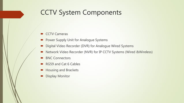CCTV Security Cameras - Basics | PPTX