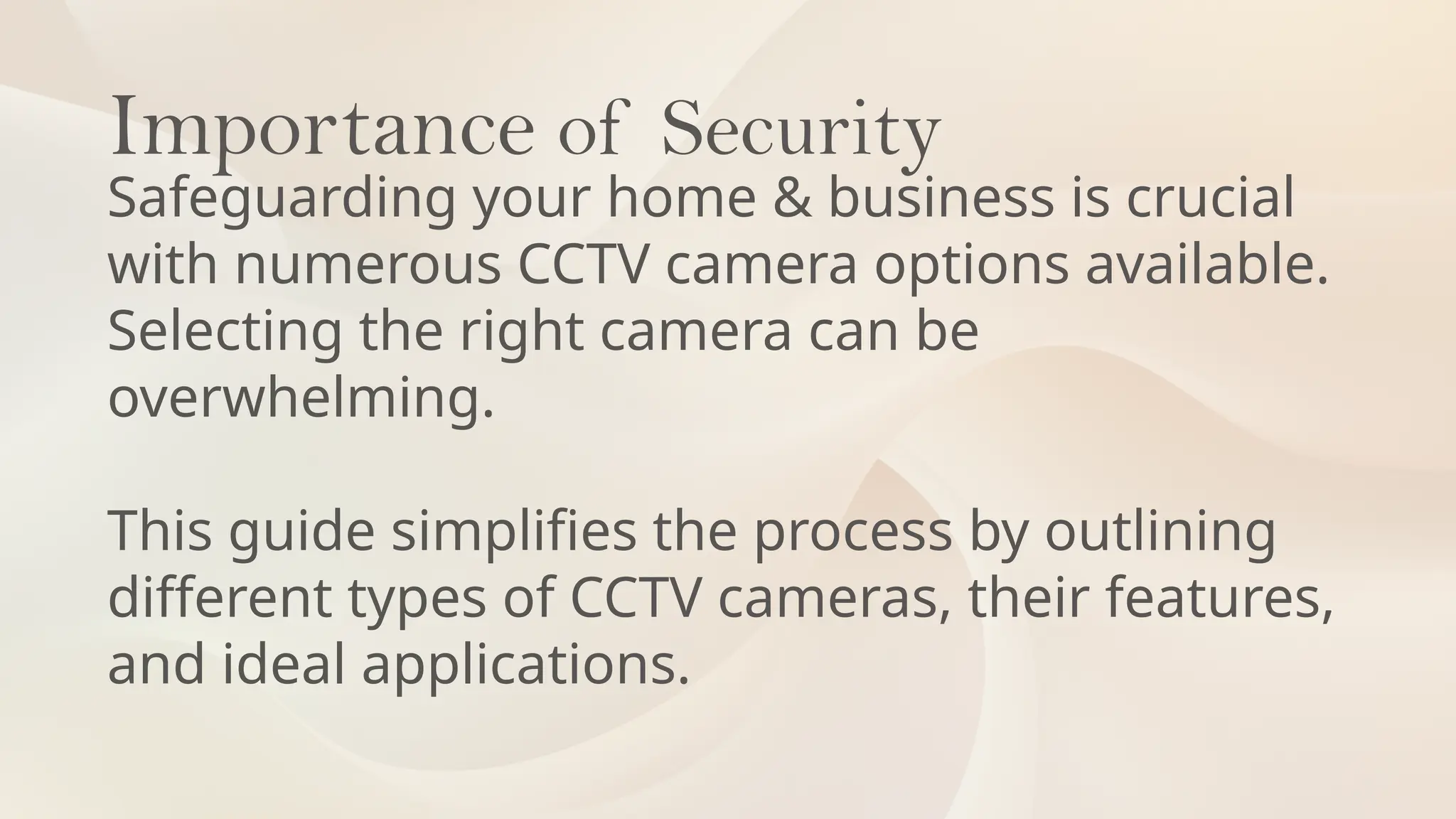 Understanding All CCTV Camera Types. | PPTX