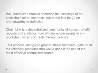 Understanding Chain Link Smart Contracts And How To Buy Chainlink In Canada! | PPT