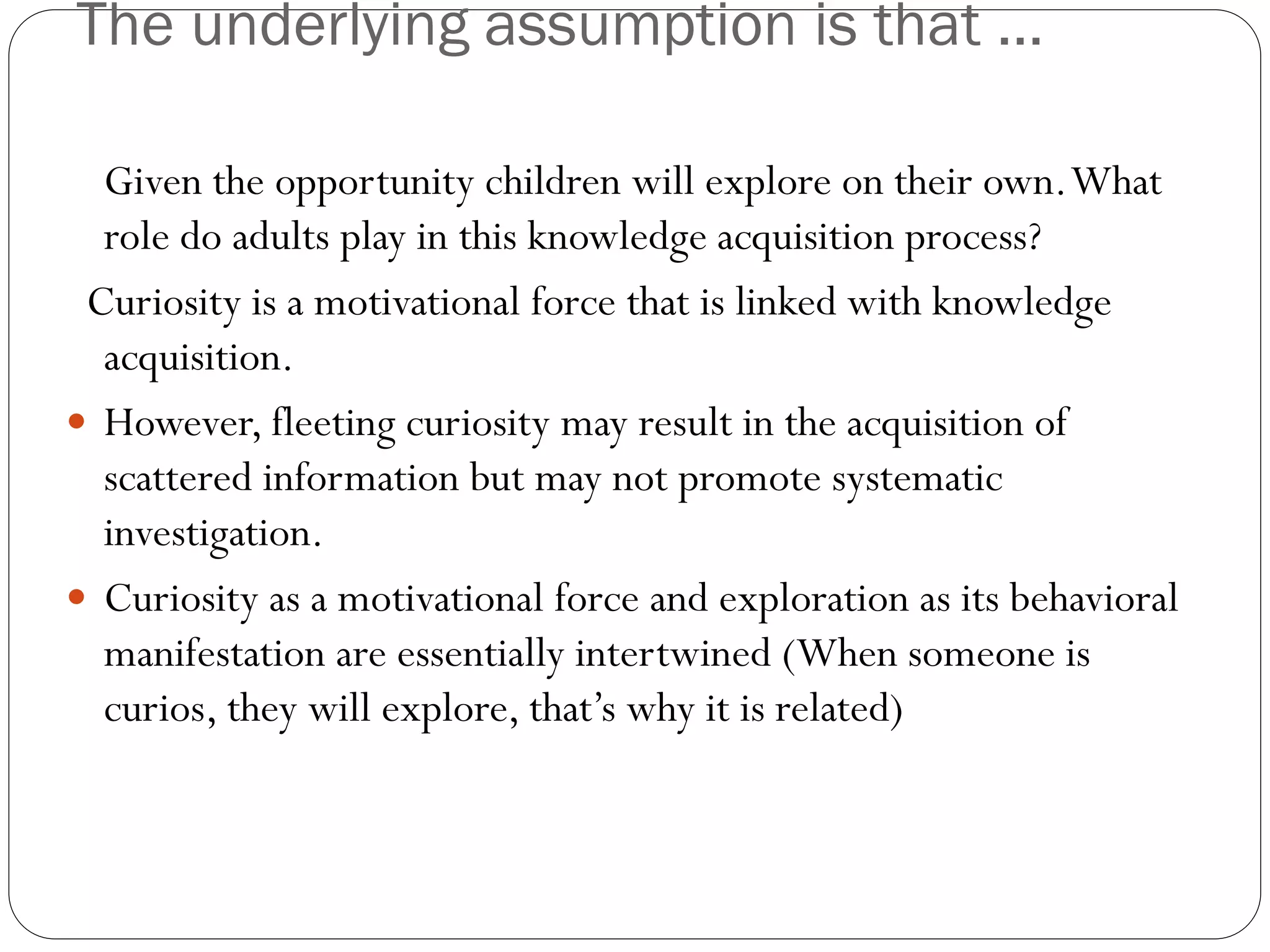 Understanding children’s curiosity and | PPTX