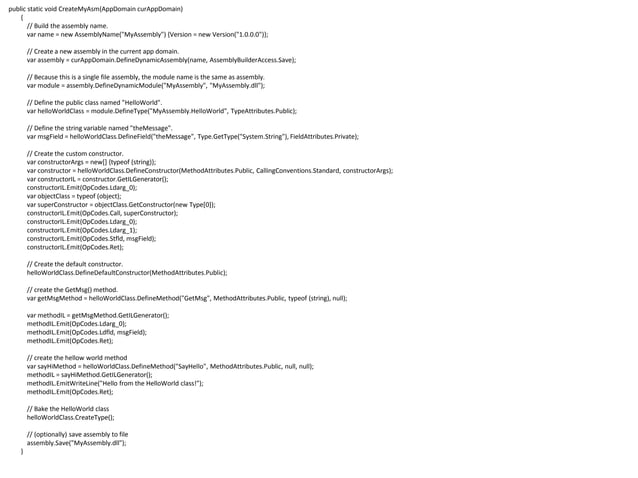 Understanding cil & dynamic assemblies | PPTX