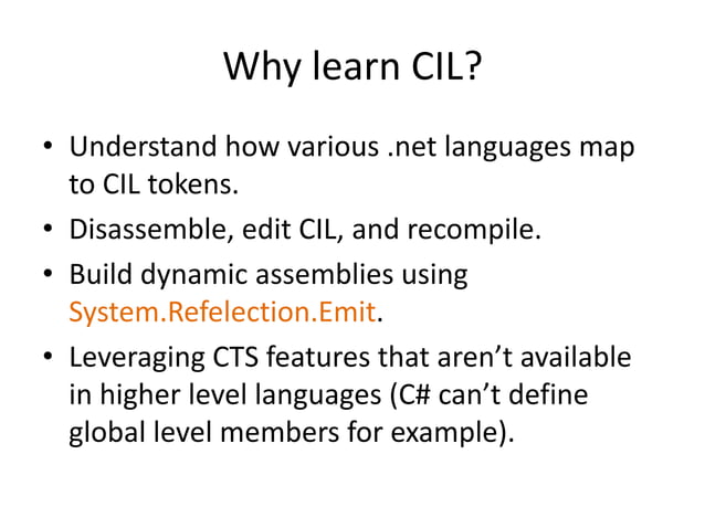 Understanding cil & dynamic assemblies | PPTX