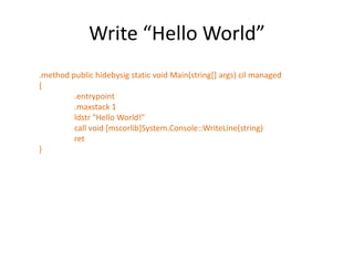 Understanding cil & dynamic assemblies | PPTX