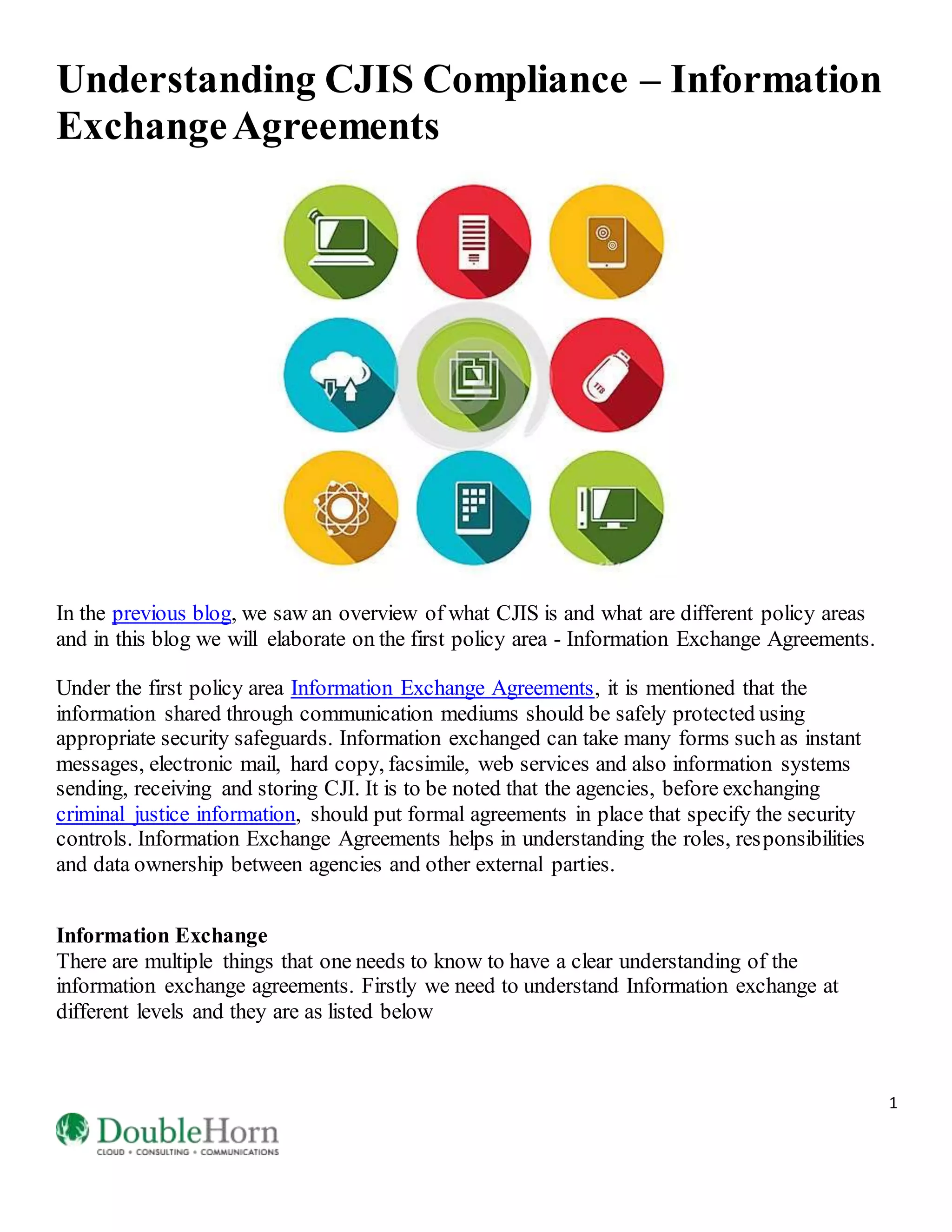 Understanding CJIS Compliance – Information Exchange Agreements | DOCX