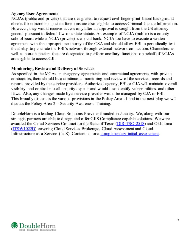 Understanding CJIS Compliance – Information Exchange Agreements | DOCX