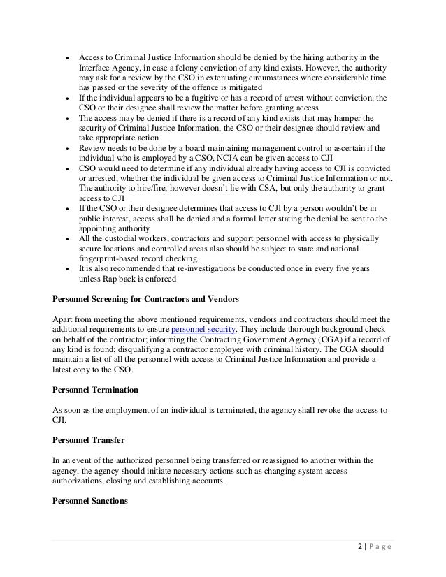 Understanding CJIS Compliance Personnel Security Understanding CJIS Compliance Personnel Security