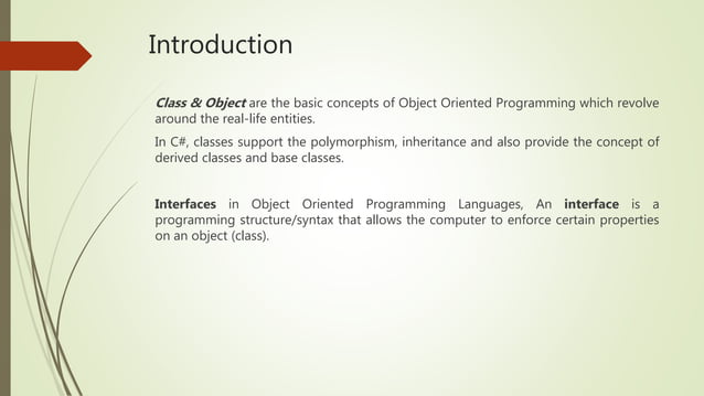 Understanding class, object & interface | PPT