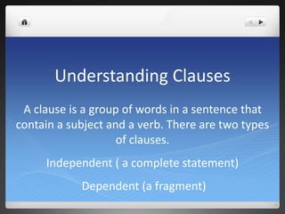Understanding clauses | PPT