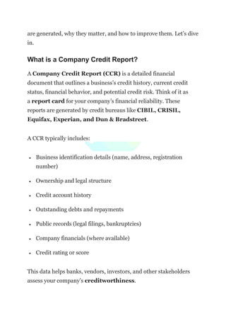 Understanding Company Credit Reports: What They Are & Why They Matter ...
