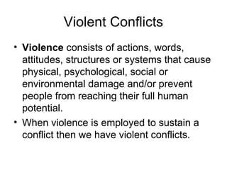 Understanding Conflicts & Violence ppt by | PPT