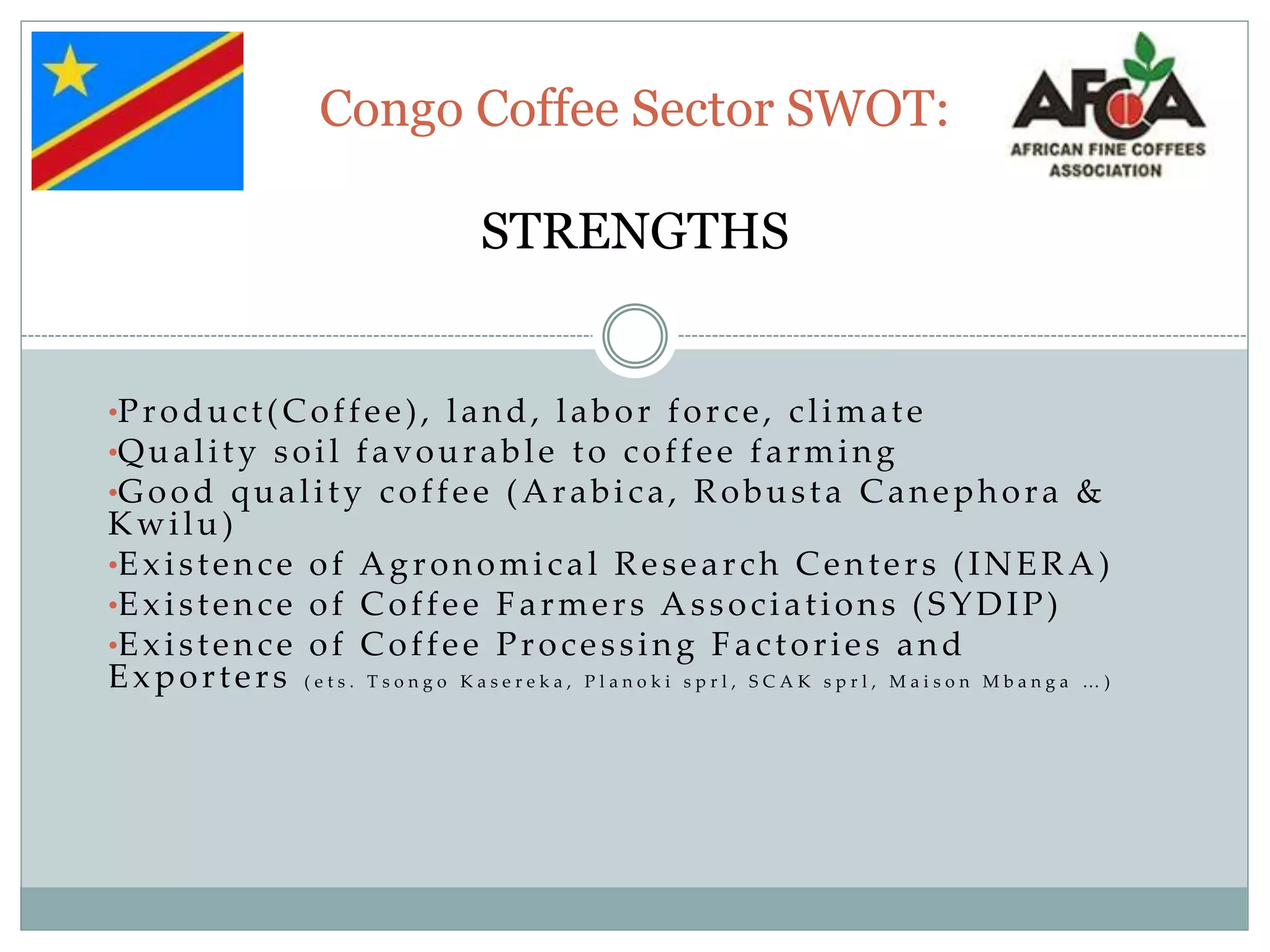 Understanding congo's coffee ; the RDC coffee county profile | PPT