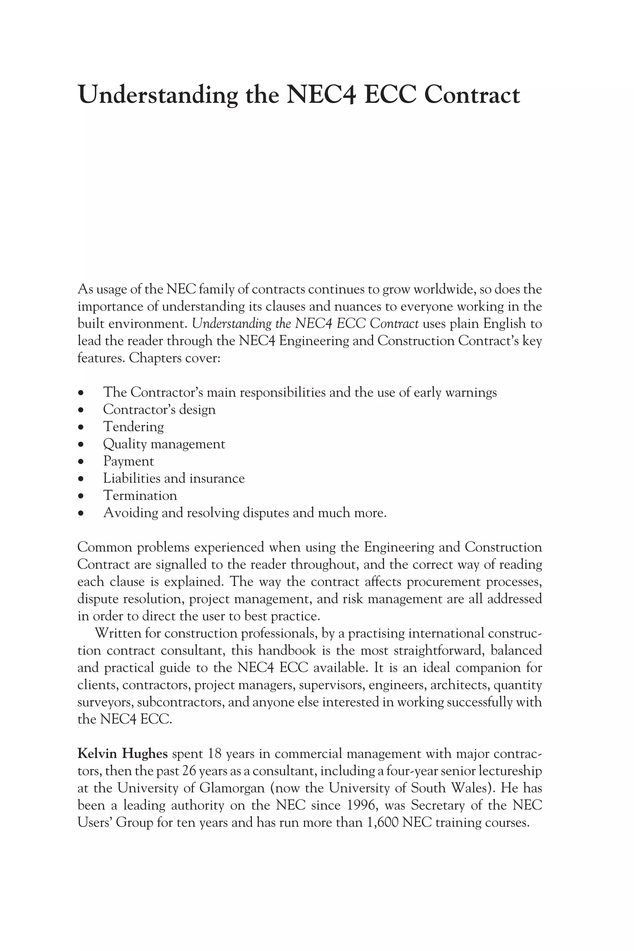 (Understanding construction) Hughes, Kelvin - Understanding the NEC4 ...