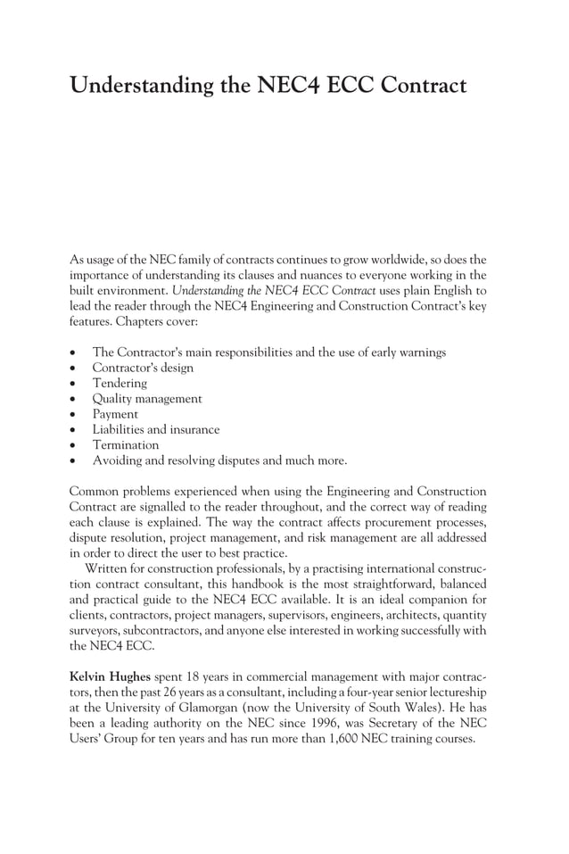 (Understanding construction) Hughes, Kelvin - Understanding the NEC4 ECC contract_ a practical ...