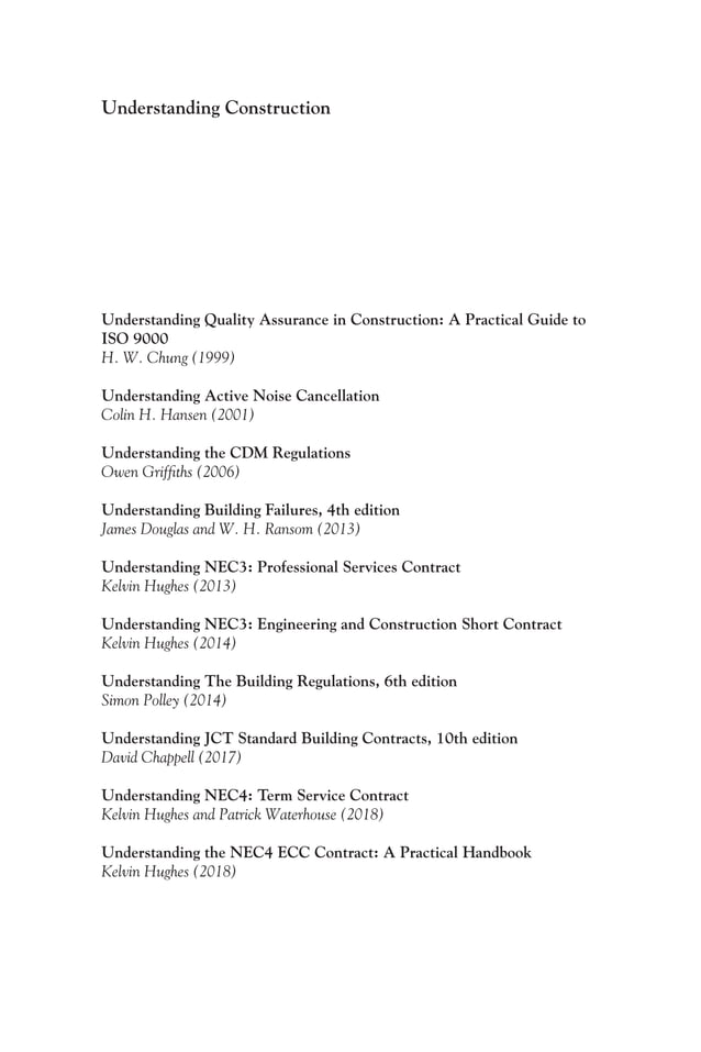 (Understanding construction) Hughes, Kelvin - Understanding the NEC4 ...