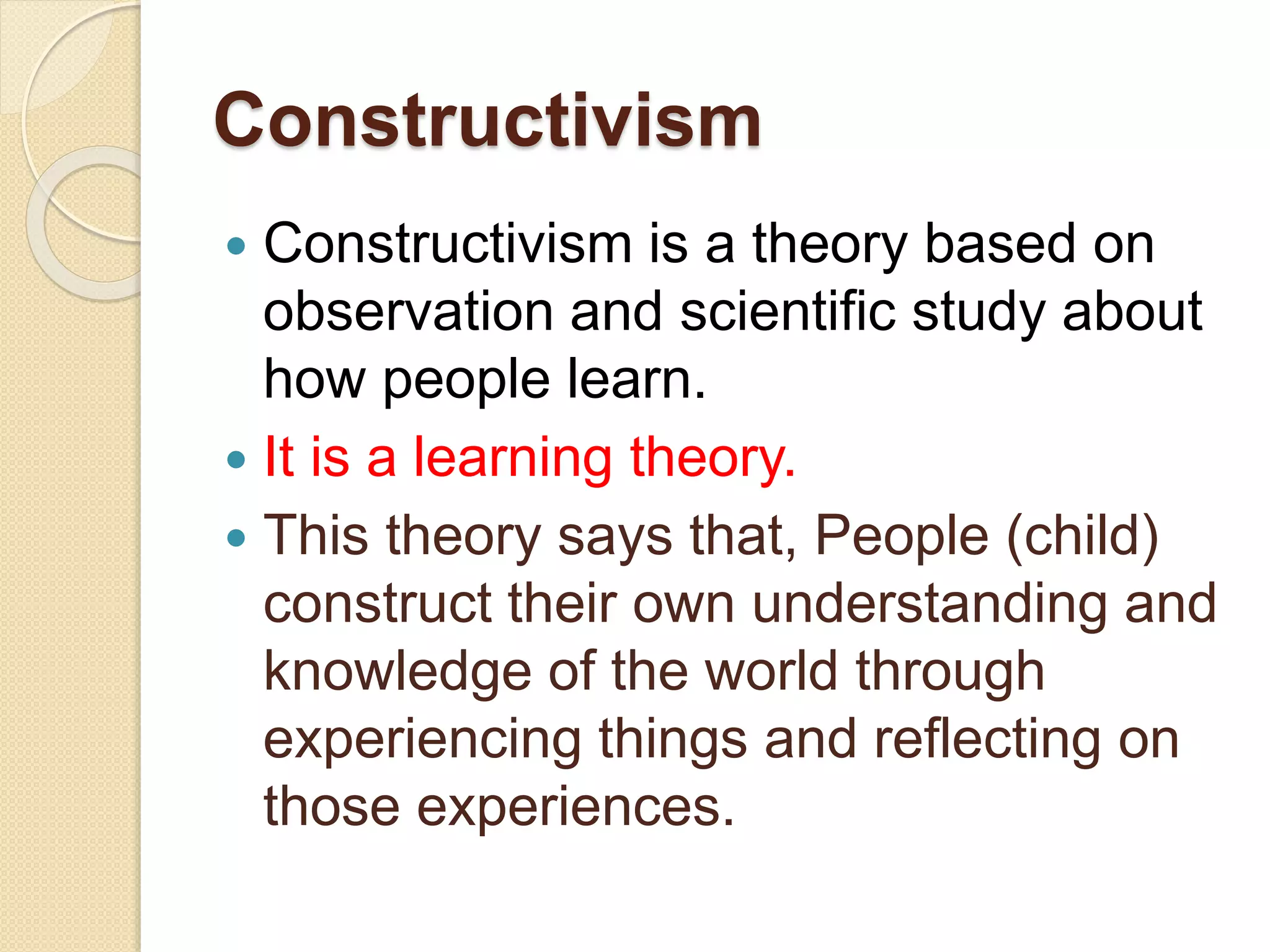 Understanding constructivism | PPTX | Primary Education | Education