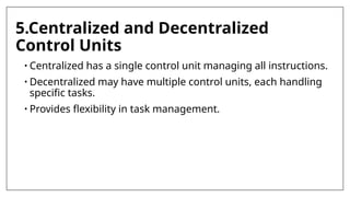 What are Control Units in Computer Architecture | PPTX
