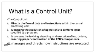 What are Control Units in Computer Architecture | PPTX