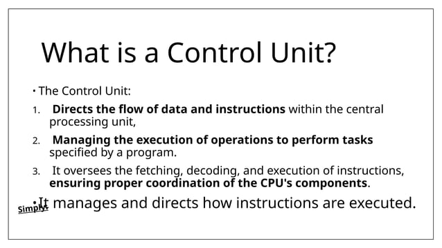 What are Control Units in Computer Architecture | PPTX
