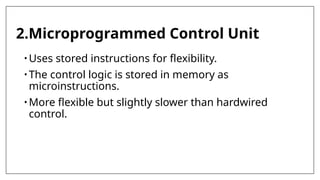 What are Control Units in Computer Architecture | PPTX