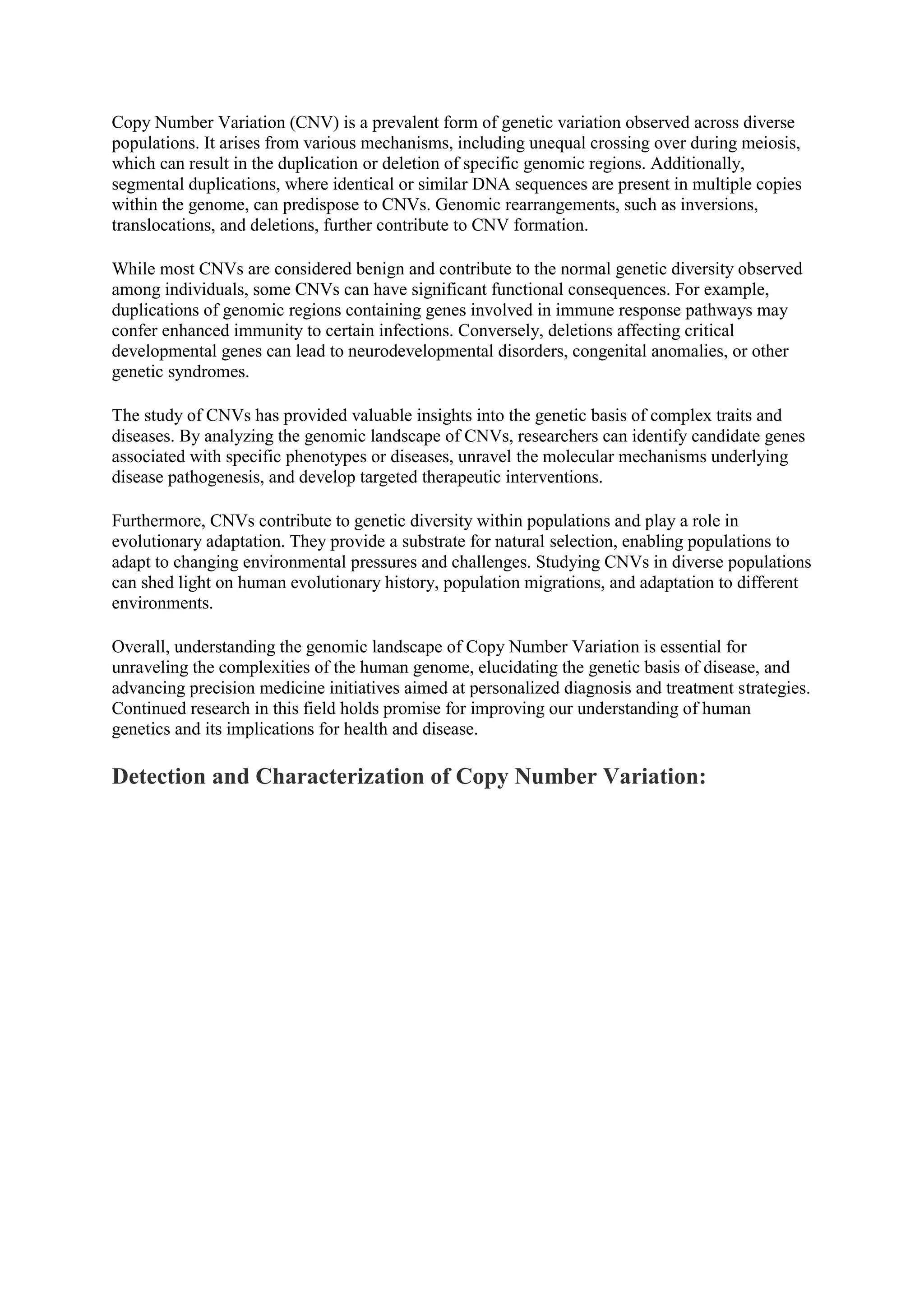 Detail Understanding Of Copy Number Variation Cnv The Lifesciences