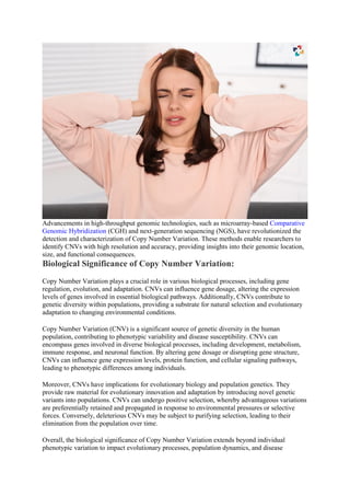 Detail Understanding of Copy Number Variation (CNV) | The Lifesciences ...