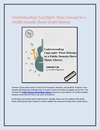 Understanding Copyright What Belongs in a Public Domain Sheet Music ...