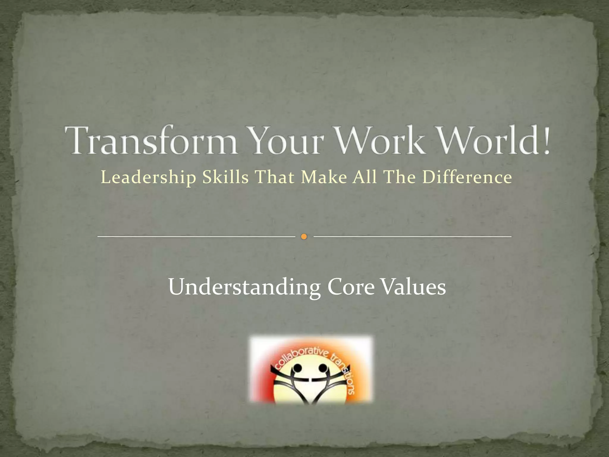 Understanding core values | PPT