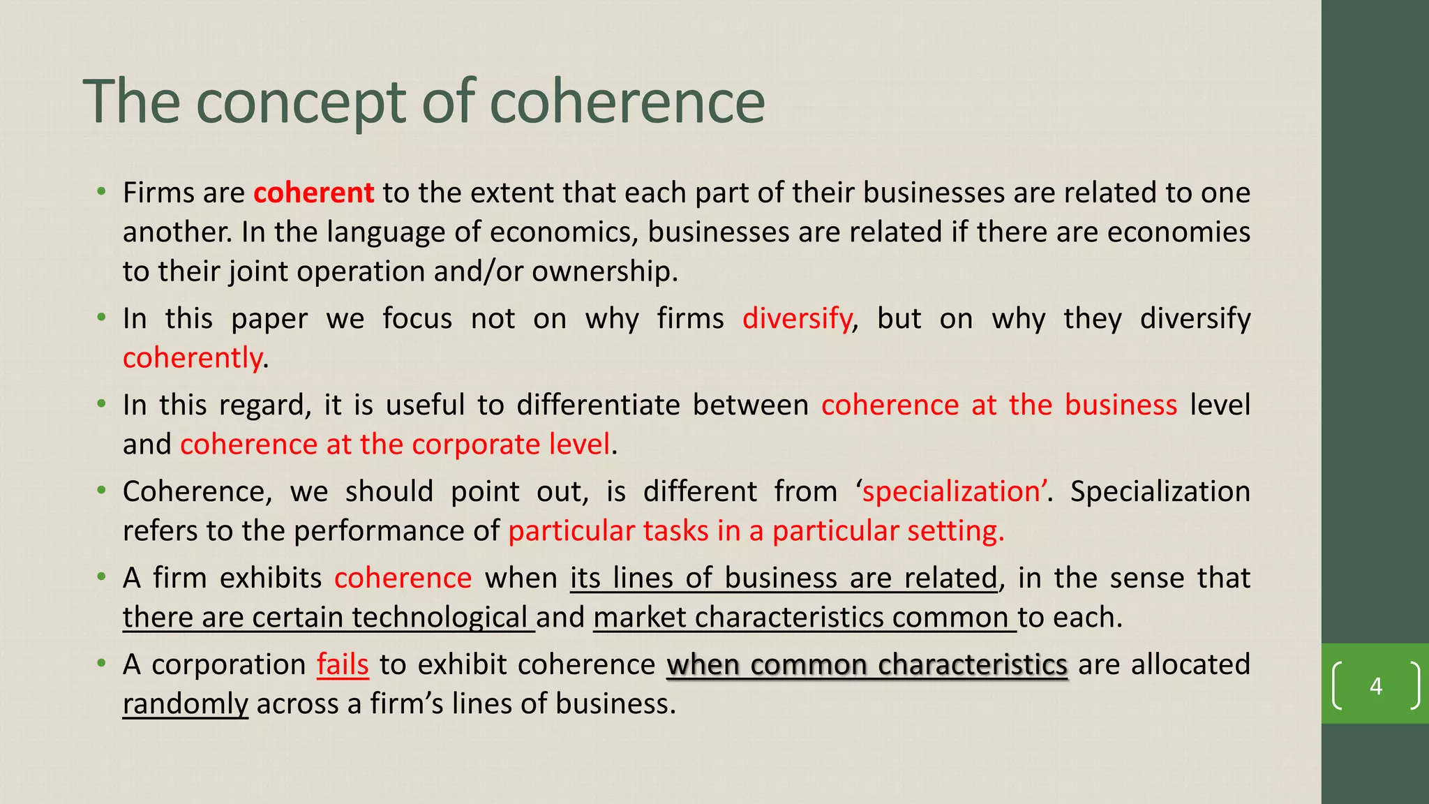 Understanding corporate coherence | PPTX