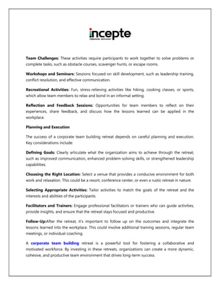 Understanding Corporate Team Building Retreats | PDF