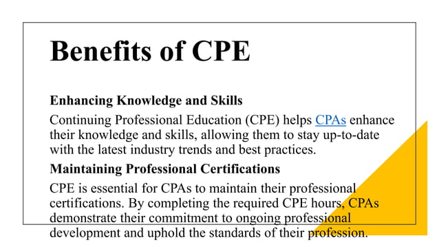 Understanding CPE- A Guide for CPAs | PPT