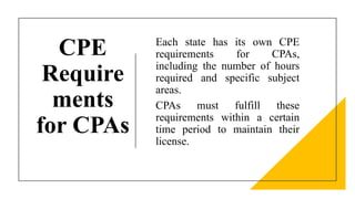 Understanding CPE- A Guide for CPAs | PPTX | Professional School ...
