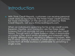Understanding the Three Major Credit Bureaus | PPTX