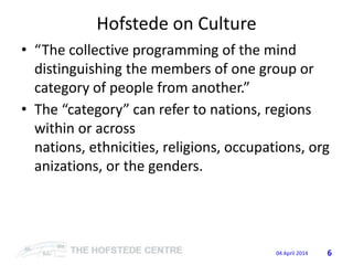 Understanding Global Culture: Hofstede's Indeces Overview | PPTX