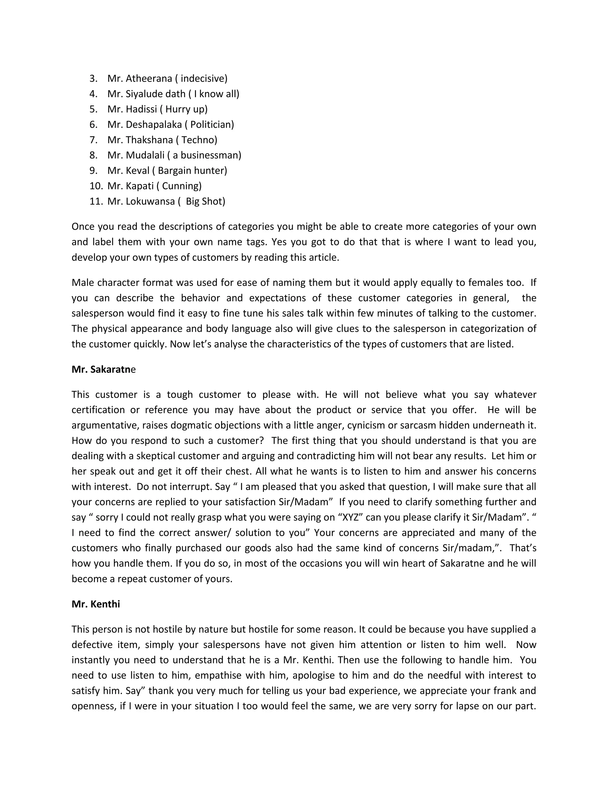 How to understand customers | DOCX | Sales | Business