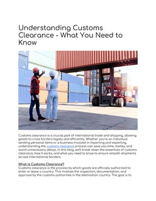 Understanding Customs Clearance - What You Need to Know.docx