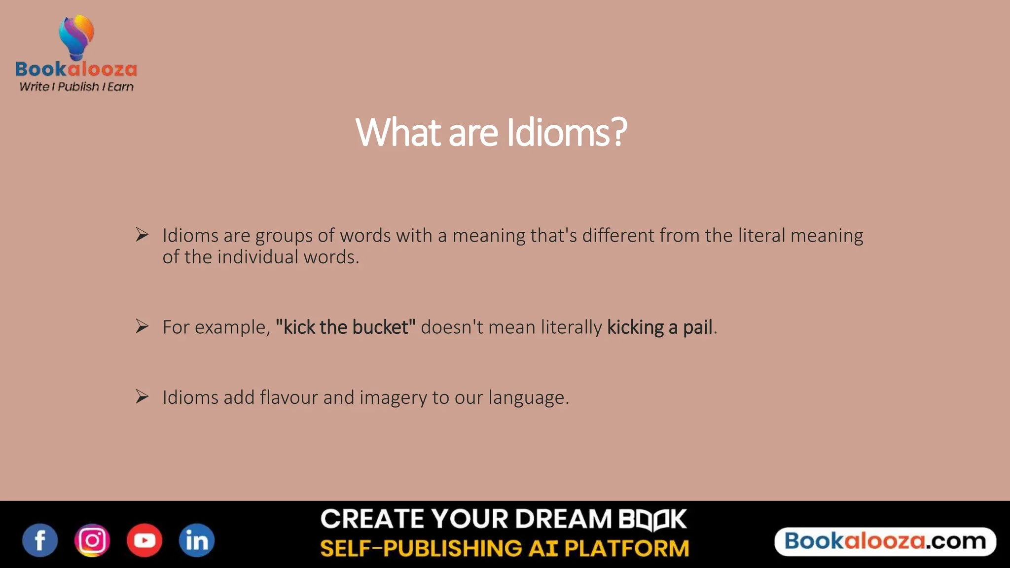 Understanding Daily Use Idioms By Bookalooza | PPTX