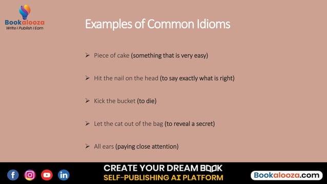 Understanding Daily Use Idioms By Bookalooza | PPT